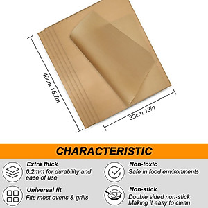 BieFuDan 6 Sheets Silicone Baking Mats Non Stick Reusable,Oil Brush,Baking Mat Sheet Baking Tray Liner Set 30 * 40cm,Reusable Professional Quality,Nontoxic CookingMat,Reusable Non Stick Oven Liner