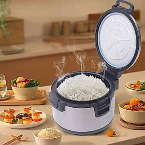 Commercial Electric Rice Warmer Cooker with Non-stick Inner Pot, Stainless Steel, 19 L/20QT-Large for Restaurant Family