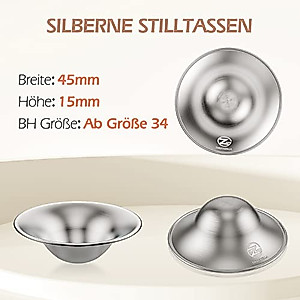 ZHIUGUZILLA Silver Nursing Cups | The Original Silver Nursing Cups | Nipple Shields for Nursing Newborn | Nipple Covers Breastfeeding | Soothe and Protect Your Nursing Nipples - 999 Silver -2 Count