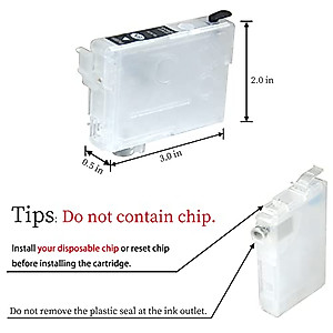 212XL No Chip Remanufactured Ink Cartridge Refillable Ink Cartridges Without Chip & Ink for XP-4100 XP-4105 Sublimation Ink Cartridges Empty Ink Cartridges Replacement for WF-2850 WF-2830 Printer