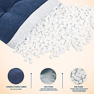 sutailocus Bench Cushion,2 Ties and Non-Slip Bottom,Tufted Bench Cushions for Indoor/Outdoor Furniture,for Bench/Window/Piano/Porch/Swing,Custom Size Bench Cushion (30x14x4 Inch, Blue)