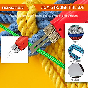RONGTER Electric Hot Knife Rope Fabric Foam Fabric Cutter with 2 Blades Hot Knife 100W up to 932℉（500℃）, Hotwire Foam Cutter 110V, Cutting Tool for Fabrics Ropes Belts Foam Board Kt Board Leather