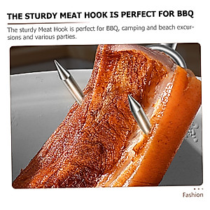 Housoutil Braised Meat Hook Tool Hooks Burger Grill Pig Tail Flipper Hook Collard Valley Cooks Pigtail Food Flipper Barbecue Hook Wear-Resistant Barbecue Hook Sturdy Meat Hook Major Grapple