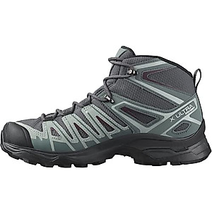 Salomon X Ultra Pioneer MID CLIMASALOMON Waterproof Hiking Boots for Women Trail Running Shoe, Ebony/Stormy Weather/Wine Tasting, 7.5