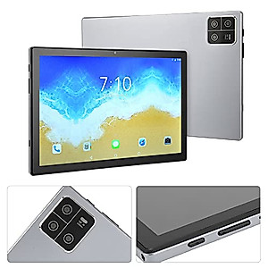 Naroote Tablet PC, 8GB RAM 128GB ROM Octa Core CPU Dual Camera Office Tablet 8800mAh Silver Color IPS Screen 10 Inch for Family (US Plug)