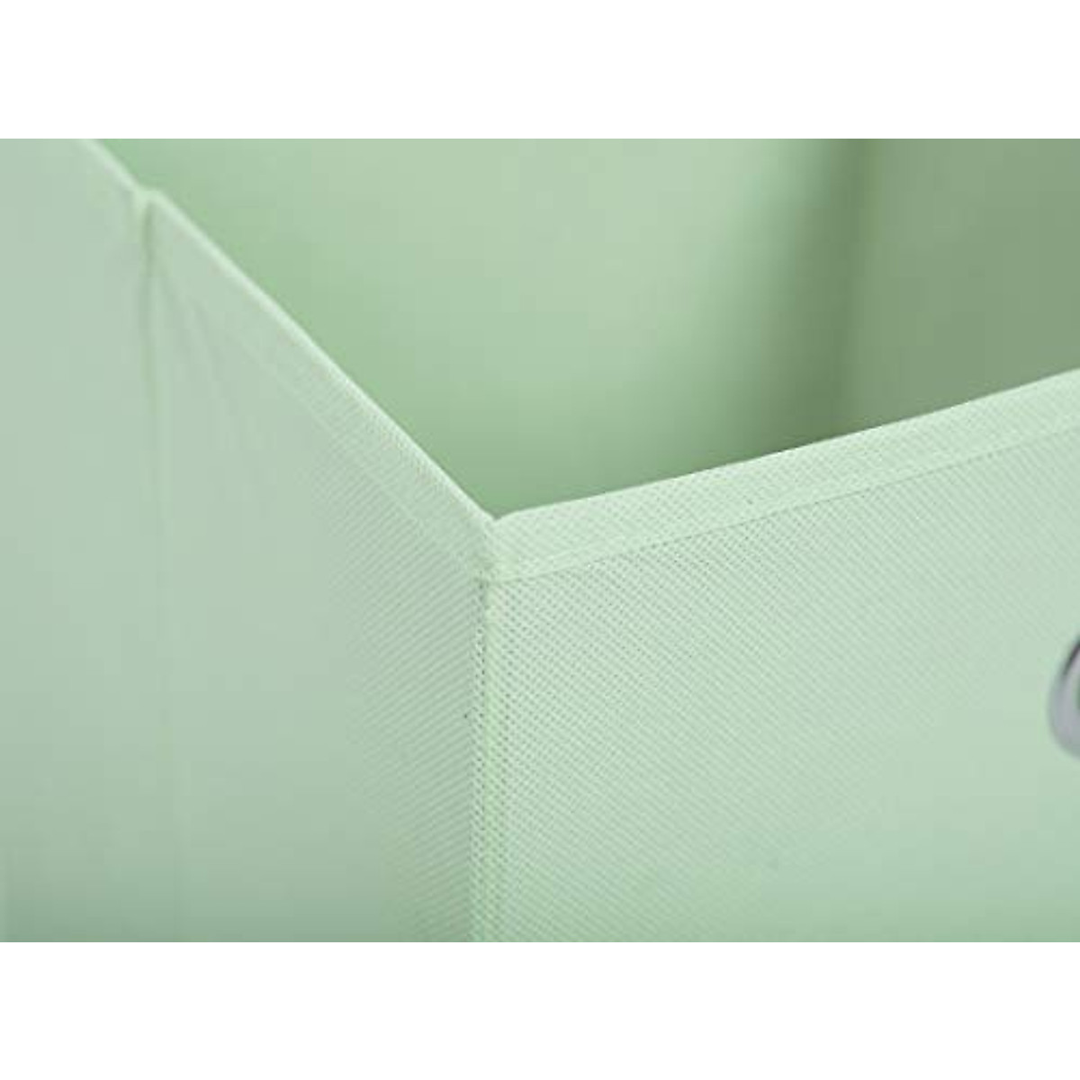 Amelitory Storage Bins Foldable Cube Organizer Fabric Drawer Set of 6 Light Green