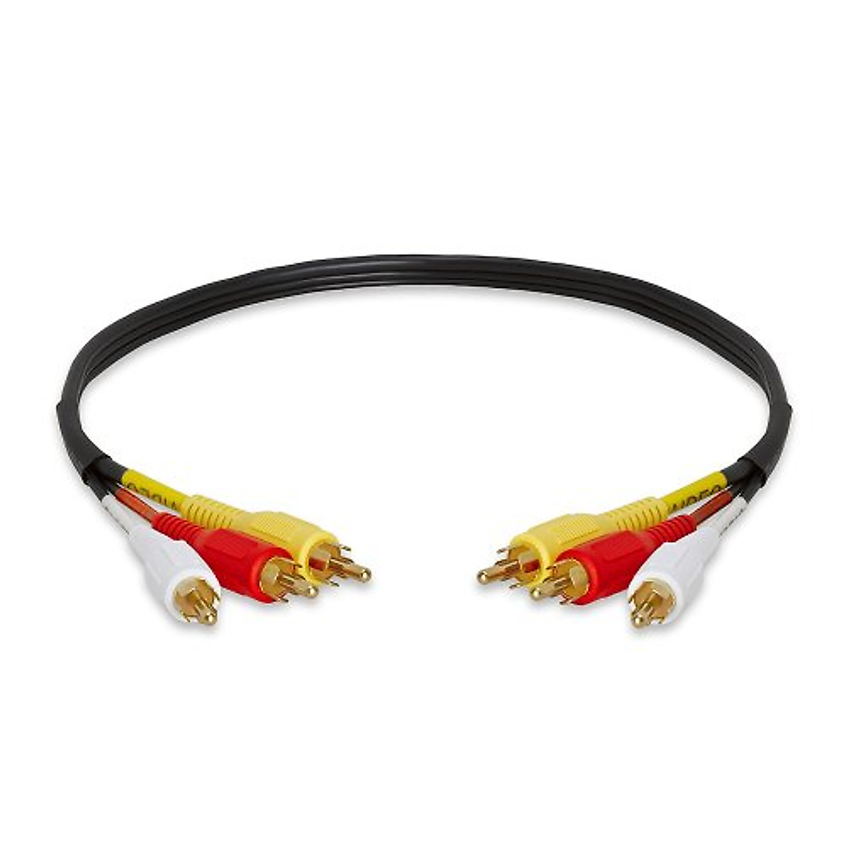 Cmple - 3-Male RCA to 3-Male RCA Composite Video Audio A/V AV Cable Gold Plated - 1.5 Feet