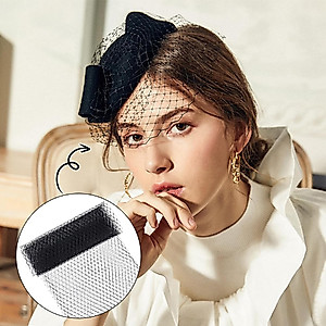 BENECREAT 1 Yards Birdcage Veil Netting Fabric, 39inch Black Russian Millinery Netting Tulle Fabric Mesh Hat Veil for Wedding Decor, DIY Bridal Veil Dress