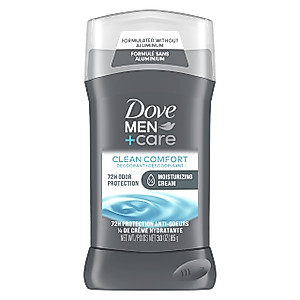DOVE MEN + CARE Deodorant Stick for Men Clean Comfort Aluminum Free 72-Hour Odor Protection Mens Deodorant with 1/4 Moisturizing Cream 3 oz