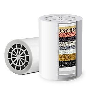 iSpring FSF1 15-Stage Shower Filter Replacement Cartridge, Improves Conditions of Skin, Hair, and Nails, White