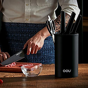 Universal Knife Block Holder, Knife Holder Without Knives,Detachable for Easy Cleaning, Round Knife Holder For Safe, Space Saver Knife Storage,Unique Design Slot to Protect Blades