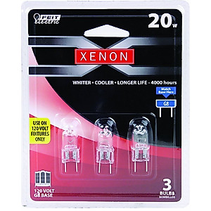 Feit Electric BPXN20/G8/3 Xenon 20-Watt, 120-Volt G8 Base, 3 Pack