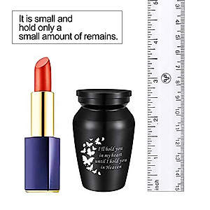 Dletay Small Urn for Human Ashes Small Keepsake Urn Mini Cremation Urns for Ashes Aluminium Memorial Ashes Holder-I'll Hold You in My Heart Until I Hold You in Heaven