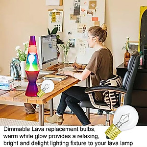 Lava Lamp Bulb 6 Pack S11 25W E17 Base Lava Lamp Light Bulb,Replacement Bulbs for 14.5 Inch Lava Lamps and Glitter Lamps,120 Volt,Dimmable,2700K Warm White