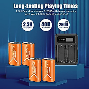 JYJZPB 2800mAhx4 Controller Rechargeable Batteries with Dual Charger for Xbox One/Xbox Series X/Xbox Series S/Xbox One X|S/Xbox One Elite Wireless Controller, Xbox Accessories