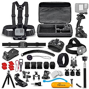 Insta360 GO 3 64GB Tiny Mighty Action Camera, Weighs 35g, Waterproof, Stabilization, POV Capture, with Charge Case and Wearable Camera Accessories + Mount Adapter + 50-in-1 Accessory Kit