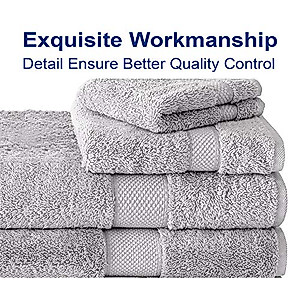 Lavish Touch Hand Towels | Soft, Highly Absorbent | Luxury, Spa Quality Hand Towels for Bathroom, Kitchen, Hotel, Gym | Aerocore100% Cotton Hand Towels600 GSM Pack of 6 | Steel