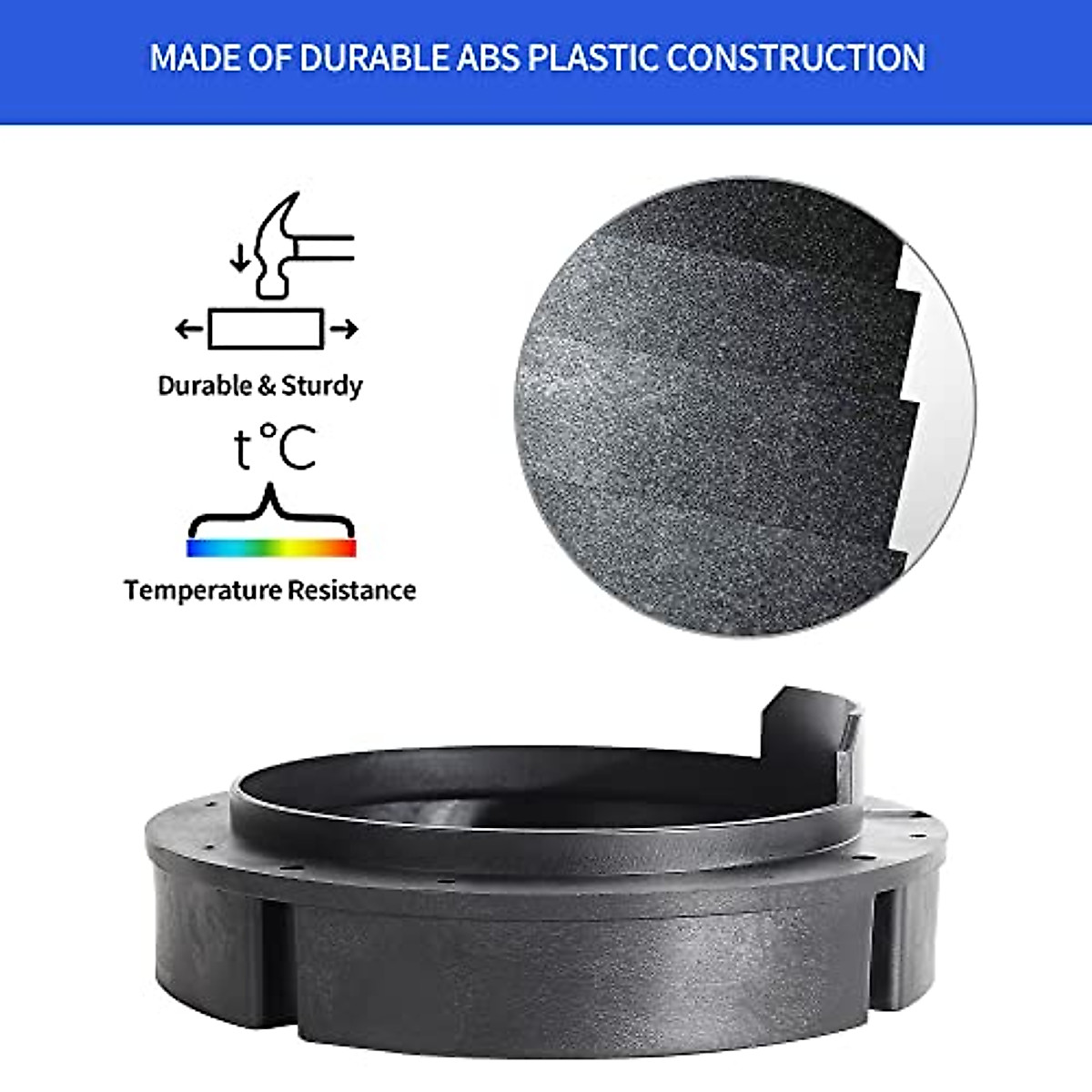 RED WOLF Car Door Speaker Adapter Bracket 6.5 Inch Fit VW Volkswagen Passat Golf/Jetta/Beetle1999-2019, Porsche 2000-2006, Skoda 2005-2013 Install Aftermarket Speaker Adapter Spacer Ring