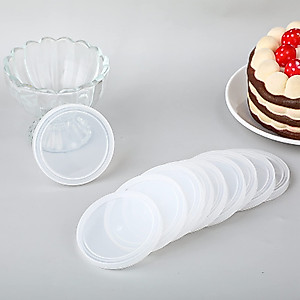 10 Pcs Yogurt Jar Lids for Oui Yogurt, Clear Plastic Yogurt Container Lids Food Storage Replacement Lids Covers Compatible with Oui Yogurt Jars (2.64 Inch)