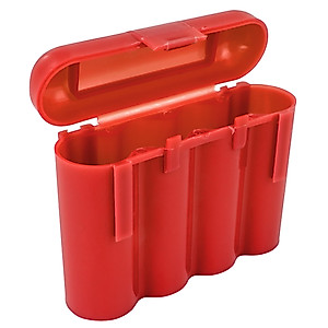 Powertron Batteries 3 Pack AA/AAA / CR123A Red Battery Holder Storage Cases