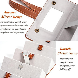 Travel Sunglasses Organizer Case Sunglass Travel Case Multiple Pairs Travel Glasses Case Eyeglasses Storage Holder Box 5 Slot for Women Men(Black+Red)