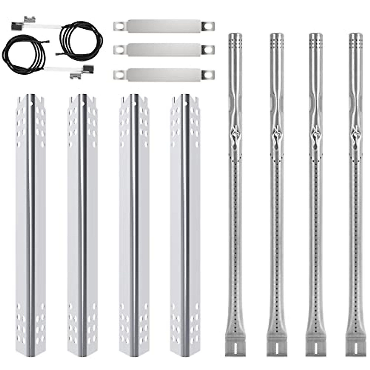 Grill Replacement Parts Kit for Charbroil Advantage Series 4 Burner 463240015 463344015 463240115 463343015 463433016 463432215 Models. Grill Burner Tube, Heat Plate, Crossover Tube and Igniter Kit.