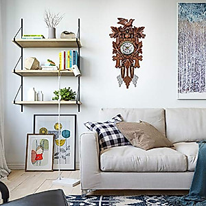 Par [ 1xAA Battery (not Included) ] Antique Wooden Cuckoo Wall Clock Bird Time Bell Swing Alarm Watch Home Restaurant Decoration/for Room, Study, Bedroom, Office, Hotel