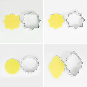 10 PCS Plaque Frame Cookie Cutters Set Fondant Tiles Biscuit Cutter Molds for Cookie Fruit Shapes