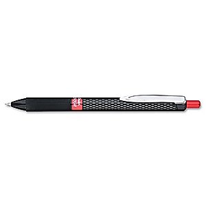 Pentel K497b Oh! Gel Retractable Roller Pen, 7Mm, Black Barrel, Red Ink, Dozen