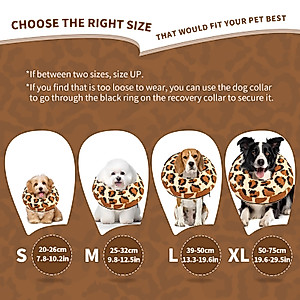 Protective Inflatable Dog Recovery Cone Collar for Small Medium Large Dog, Donut Leopard Cone Alternative After Surgery for Dogs Cats (Leopard-S)