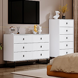 Chrangmay Chest of Drawers with 6 Drawers,Deep Drawers,Clothes Organizer,Large Storage Cabinet for Living Room, Bedroom,Hallway,with Anti-Tipping Device