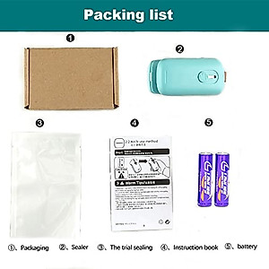 Mini Bag Sealer, Mini bag sealer heat seal,Bag Sealers,Handheld Heat Vacuum Sealer, 2 in 1 Heat Sealer and Cutter with Lanyard, Portable Bag Resealer Machine for Plastic Bags Food Storage Snacks Freshness (2xAA Batteries Included)-Green
