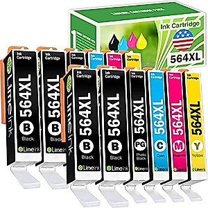 Limeink 12 Pack Remanufactured 564XL New Generation Ink Cartridges Set (4 Black 2 Photo Black 2 Cyan 2 Magenta 2 Yellow) for HP Photosmart 5510 5520 6510 6520 7510 7515 7520 7525 B8550 C5300 Printers