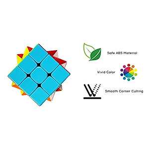 INTEGEAR Speed Cube 3x3 Stickerless with Stand and Tutorial – Easy Turning, Smooth Play, Durable Magic Puzzle Toy for Kids and Adults