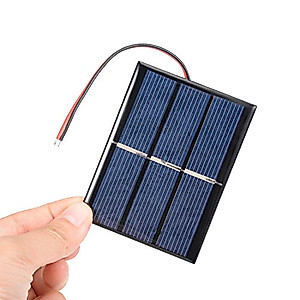 uxcell 5Pcs 0.65W 1.5V Small Solar Panel Module DIY Polysilicon with 145mm Wire for Toys Charger