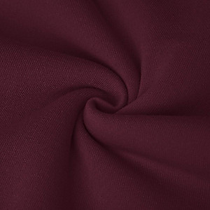 Women Casual Hoodies Hooded Sweatshirts Long Sleeve Hooded Pullover with Front Pocket Solid Pullover Hoodies Wine