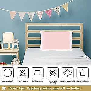 uxcell 100% Charmeuse Pure Silk Pillowcase Pillow Case Cover for Hair & Skin 350TC 19 Momme (1-Piece) Pink Travel(14x20inch)