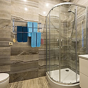 Bath Towel Bar 3-Tiers with Hook 30-Inch 304Stainless Steel Wall Towel Rack for Bathroom Wall Mounted Towels Shelves,Towel Ladder Holder Brushed Finished (Silver 2)