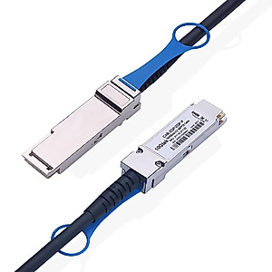 10Gtek 100G QSFP28 DAC Cable - 100GBASE-CR4 QSFP28 to QSFP28 Passive Direct Attach Copper Twinax Cable for Cisco QSFP-100G-CU0.5M, Ubiquiti, Arista, Supermicro and More, 0.5-Meter(1.6ft)