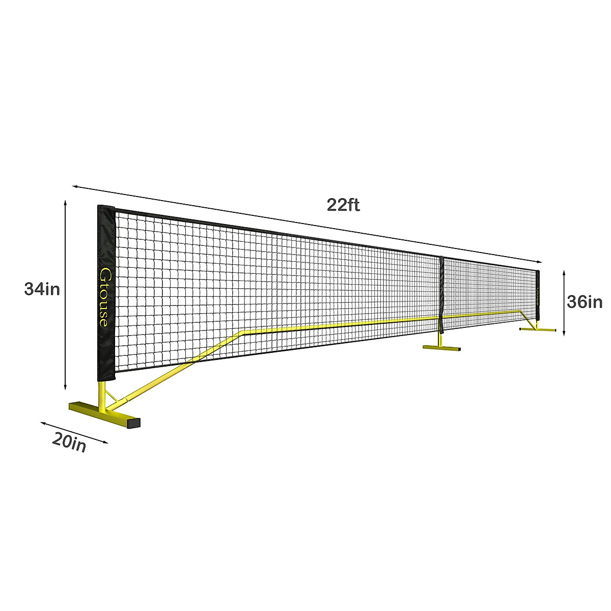 Gtouse Pickleball Nets,Pickleball Nets Portable Outdoor,22FT Regulation Size Pickleball Net for Driveway with Carry Bag,Portable Pickleball Net for Pickleball Court