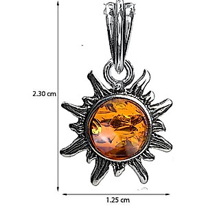 Ian and Valeri Co. Amber Sterling Silver Very Small Tiny Charm Sun Pendant