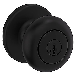 Kwikset 94002-950 Cove Door Knob, Entry, Matte Black