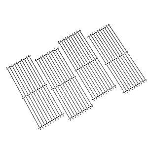 Solid Stainless Steel BBQ Grill Grates for Bull Most Models 19.25" x 7.5" OEM 16517, Outlaw 26038,26039, Steer Premium 69008,69009, Lonestar Select 87048,87049, 7 Burner Premium 18248,18249, Set of 4