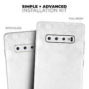 DesignSkinz Silver and White Unfocused Sparkle Orbs Protective Vinyl Decal Wrap Skin Cover Compatible with The Samsung Galaxy S20 (Screen Trim & Back Glass Skin)