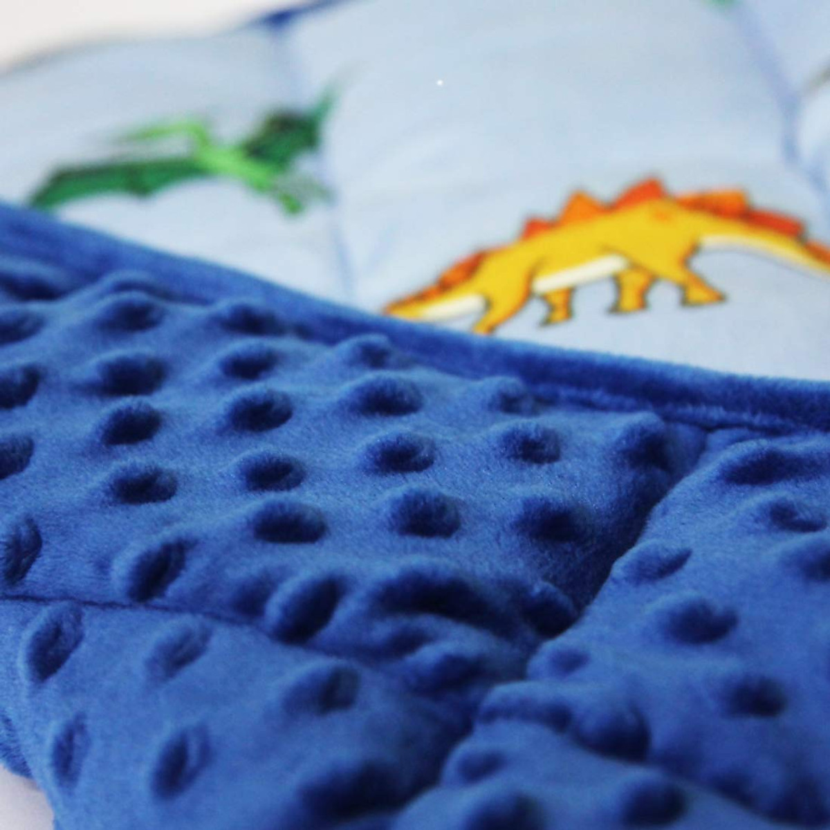 MAXTID Weighted Lap Pad for Kids 5 Pound Travel Size Mini Weighted Lap Blanket Blue Dinosaur 16"x22" for Kids Boys Sensory Gifts