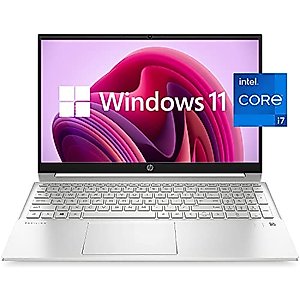 Newest HP Pavilion 15 Laptop, 15.6” Full HD Display, Intel Core i7-1165G7 Processor, Backlit Keyboard, Fingerprint Reader, Wi-Fi 6, Natural Silver (32GB RAM | 1TB SSD, Windows 11 Home)