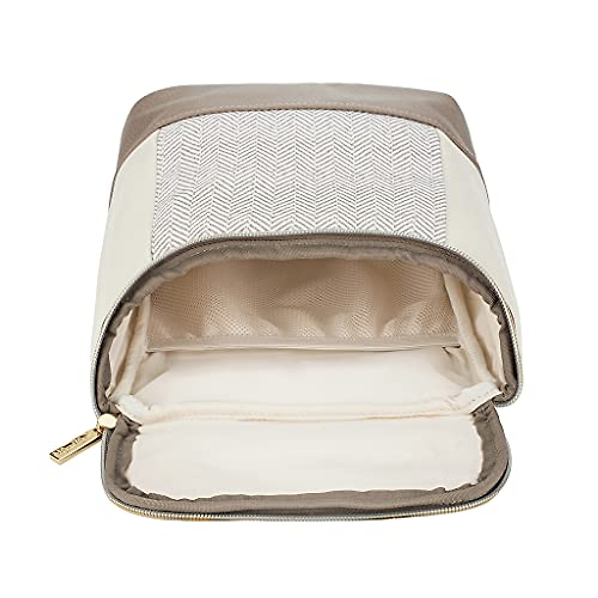 Itzy Ritzy Insulated Bottle Bag – Keeps Bottles Warm or Cool - Holds 3 Bottles & Features Interior Pocket for Ice Pack (Not Included), Vanilla Latte