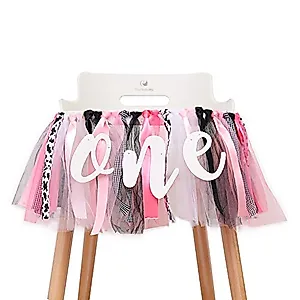 Wahawu Cow Print Birthday High Chair Banner - First Birthday Highchair Banner , Pink Cow Banner for 1st Birthday , Holy Cow Im One Birthday Decorations Girl , Farm One Birthday Decorations