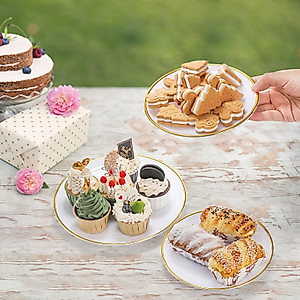 Goaste 3 Pack Tiered Cupcake Stand, Plastic Cupcake Stand Tower, 3 Tier Round Shape Dessert Serving Tray, White Cookie Candy Buffet Stand for Tea Party, Baby Shower, Wedding, Birthday, Christmas