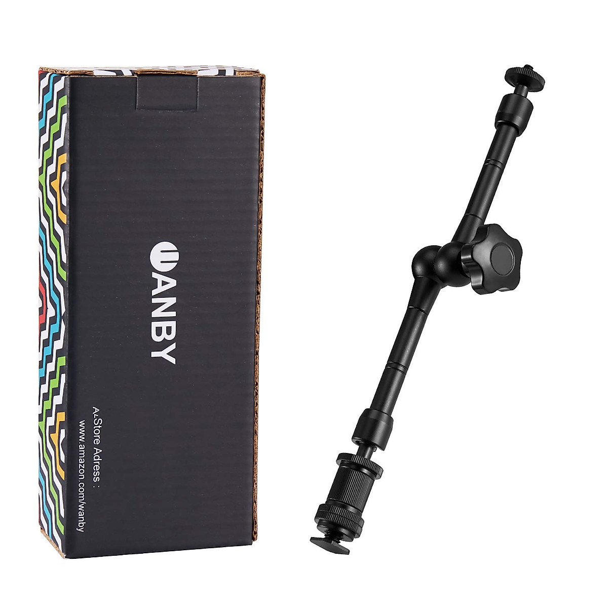 WANBY 11 Inch Articulating Friction Magic Arm Adjustable w/Hot Shoe Mount 1/4'' Tripod Screw for Camera Rig, LCD Monitor, LED Flash Lights (11'Arm)